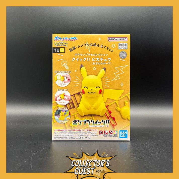 (IN STOCK) Pokemon PLAMO Collection Quick!! 16 Pikachu (Sitting Pose ...