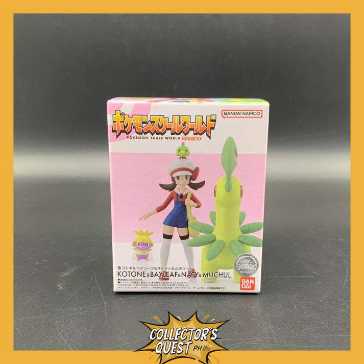 Pokemon Scale World Johto Region Lyra, Bayleef, & Natu Figure Set ...